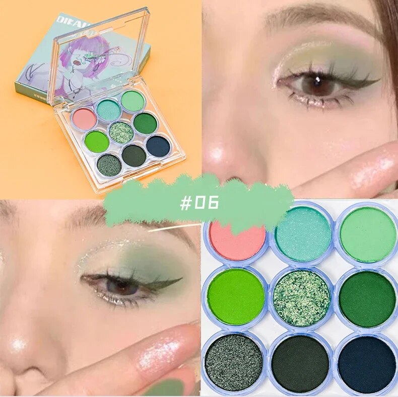 9 Colors Makeup Party Eyeshadow Pallete Shiny Purple Eye Shadow Palette ...