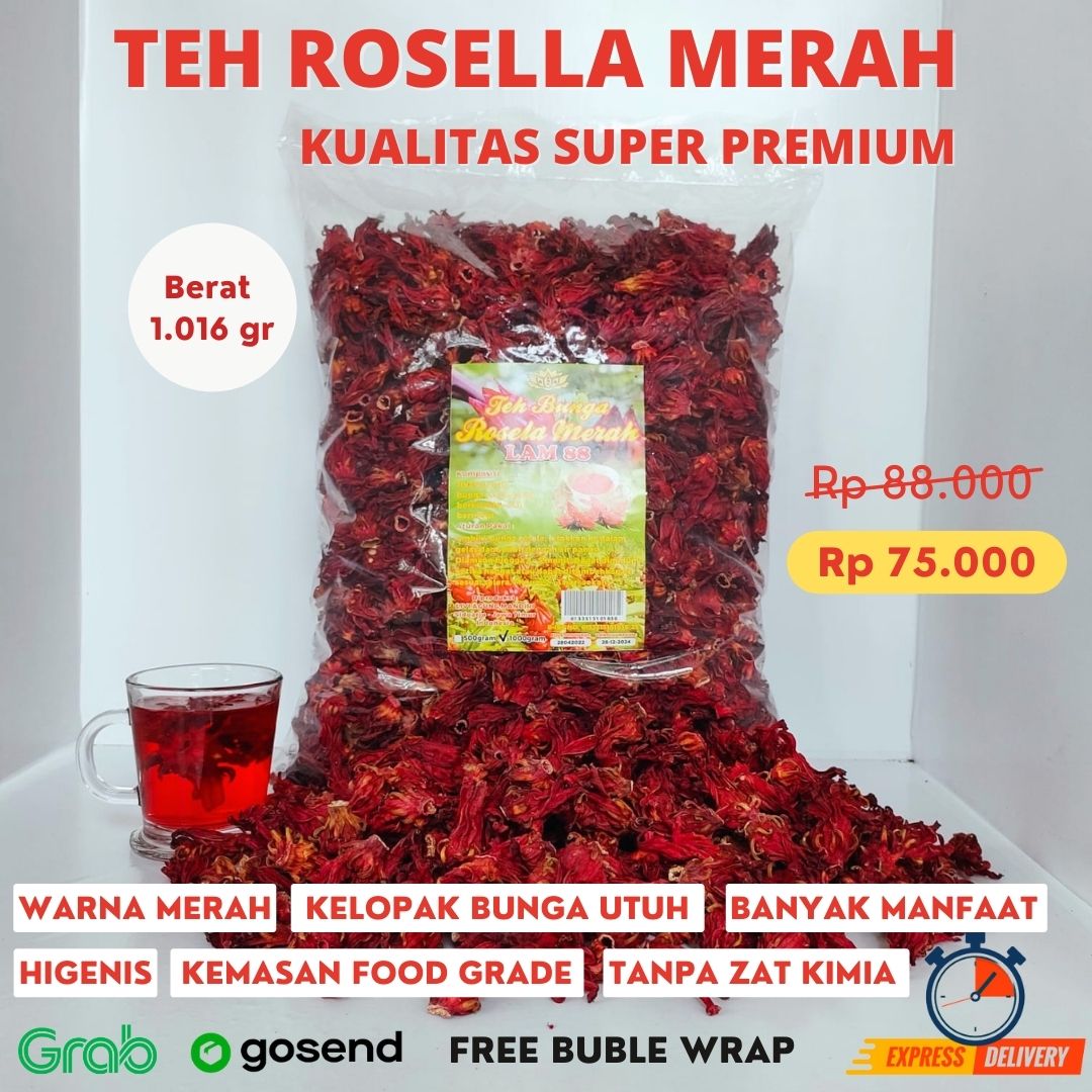 Teh bunga rosella merah kemasan 1kg | Lazada Indonesia