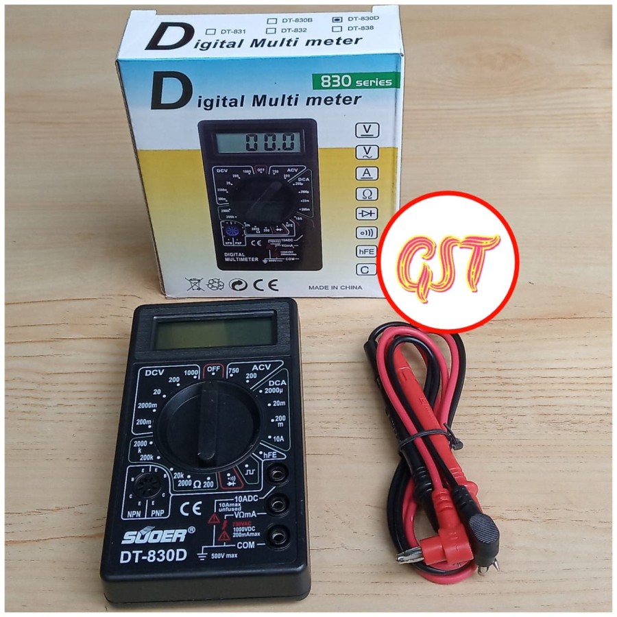 multitester avometer digital DT 830D + buzzer souer avo meter souer 830 ...