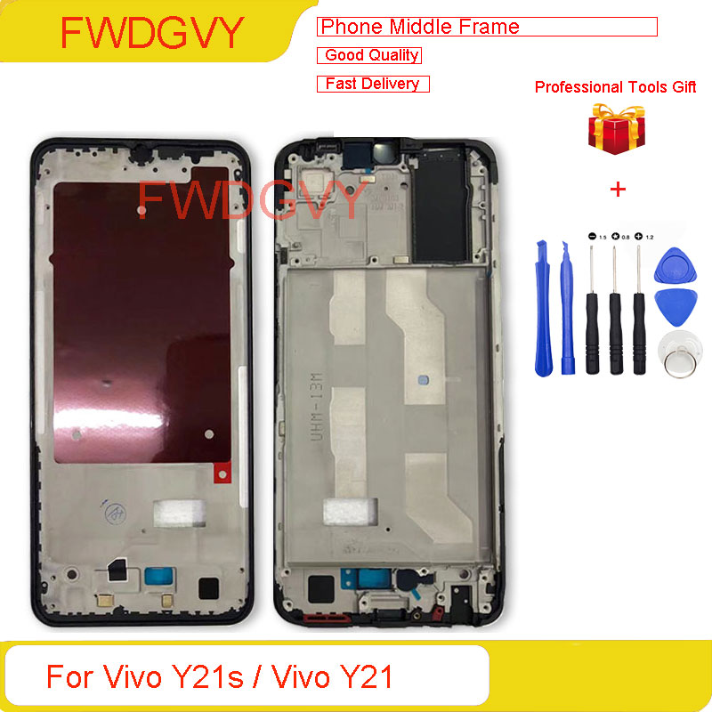 พร้อมใช้งานกรอบกลางสำหรับ Vivo Y21s /Vivo Y21กรอบกลางแผ่นปิดหน้าจอ LCD ...