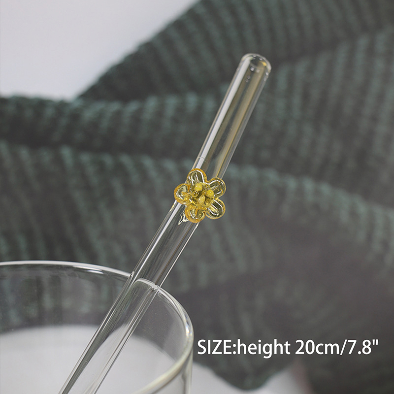 Flower Glass Straw, Reusable Drinking Straws Cute Straw For Festival ...