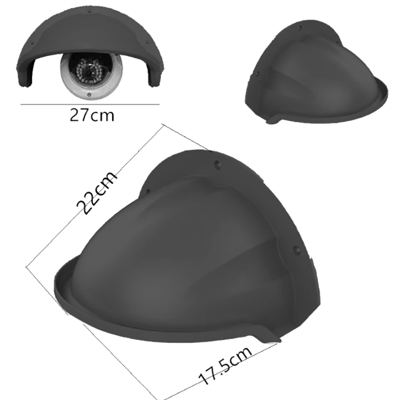 Rain Sun Shield Weather Cover Anti Glare Side Bracket Cctv Turret Dome ...