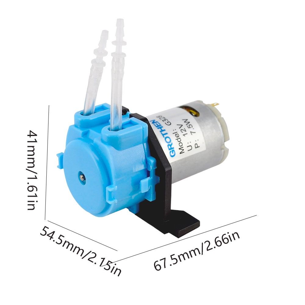 Adjustable Rate 3*5 Size 12V DC Dosing Pump 12V/24V Voltage Peristaltic ...
