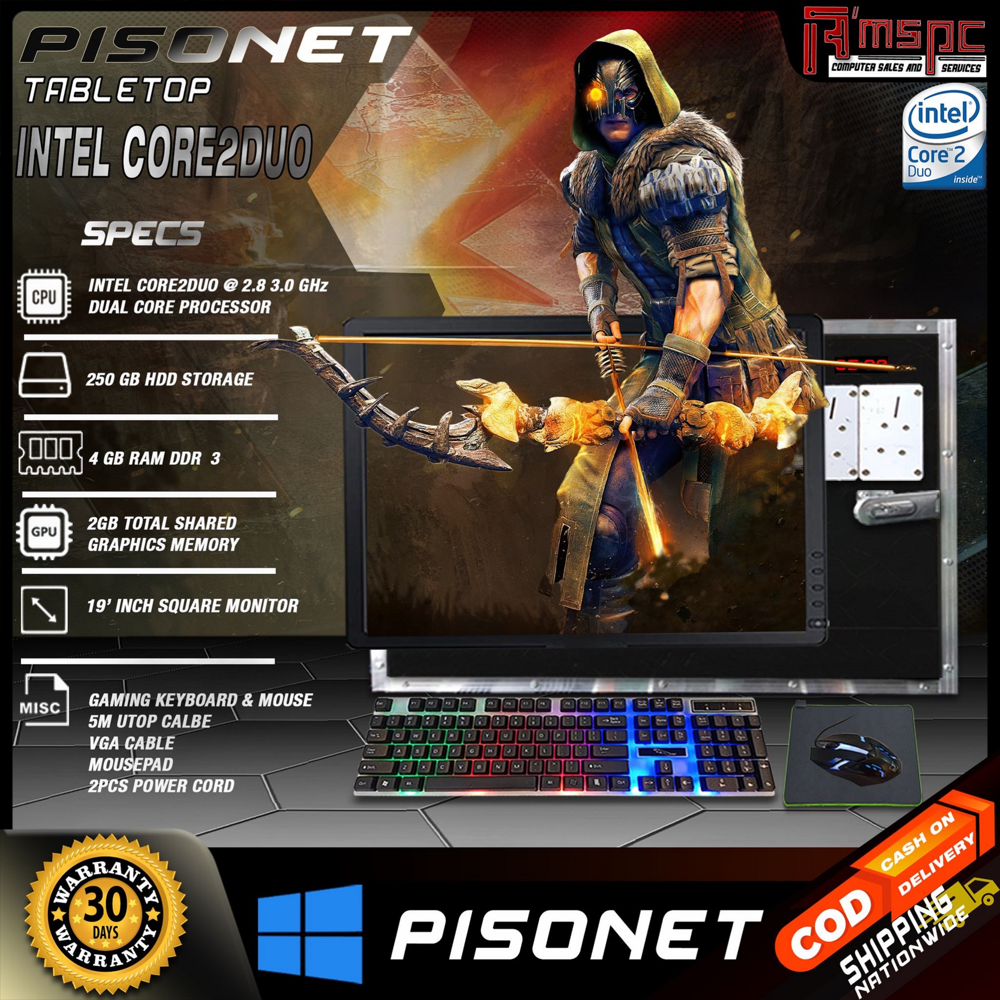 PISONET TABLE TOP | INTEL CORE2DUO 2.8 3.0 GHZ | 250GB HDD | 4GB RAM ...