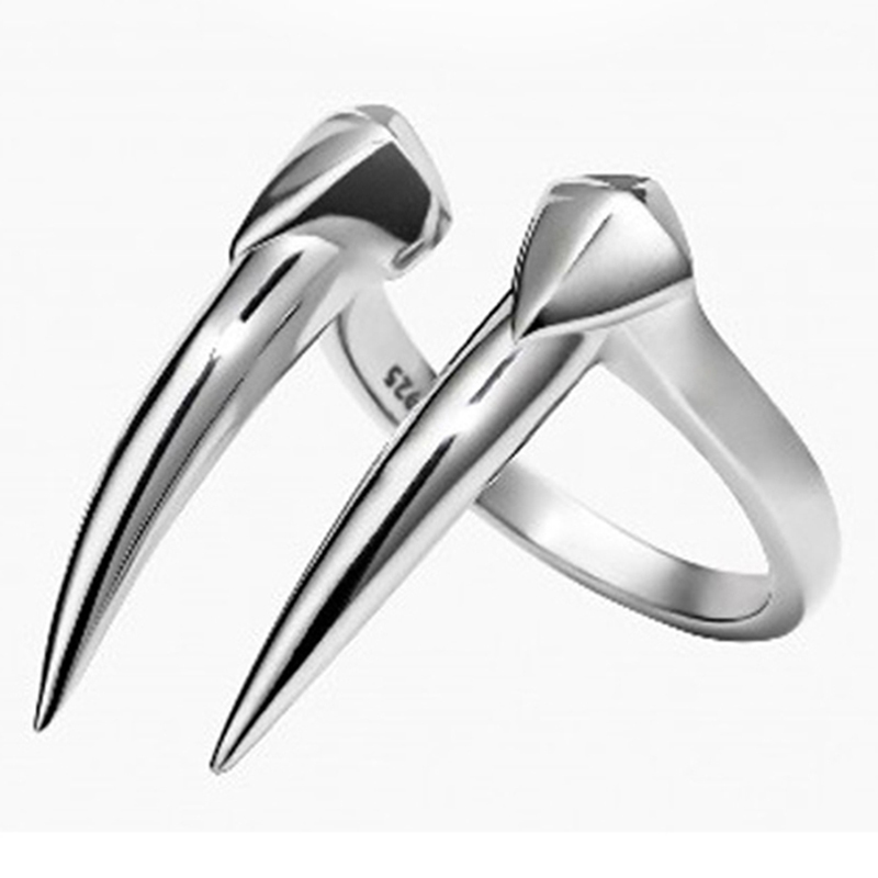 Snake Fangs Ring for Woman Vintage Gothic Punk Silver Color Animal Ring ...