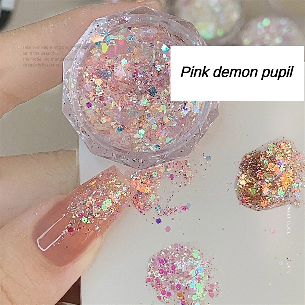 New Fairy Eye Nail Orb Laser Shining Powder Shining Sequin Explosive ...