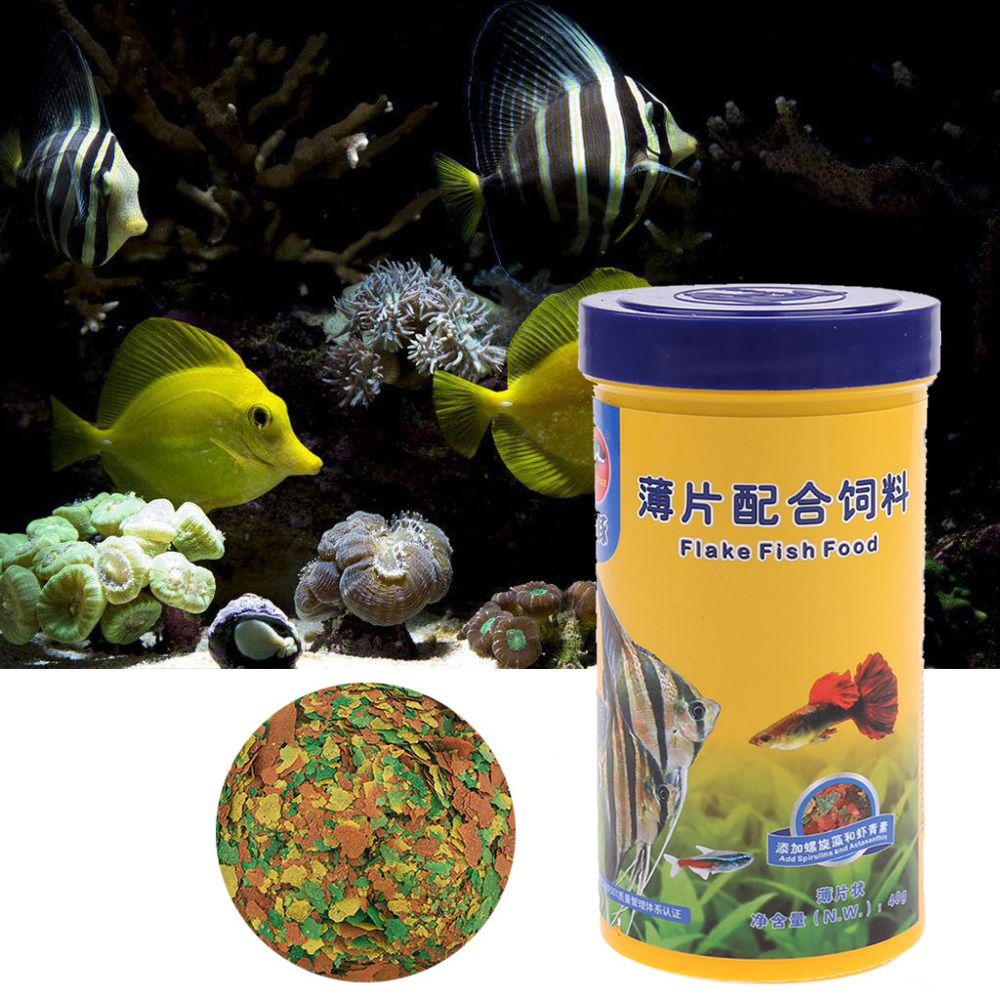 【EleganceEssence】1Bottle Fish Flakes For Tropical Fish Marine ...