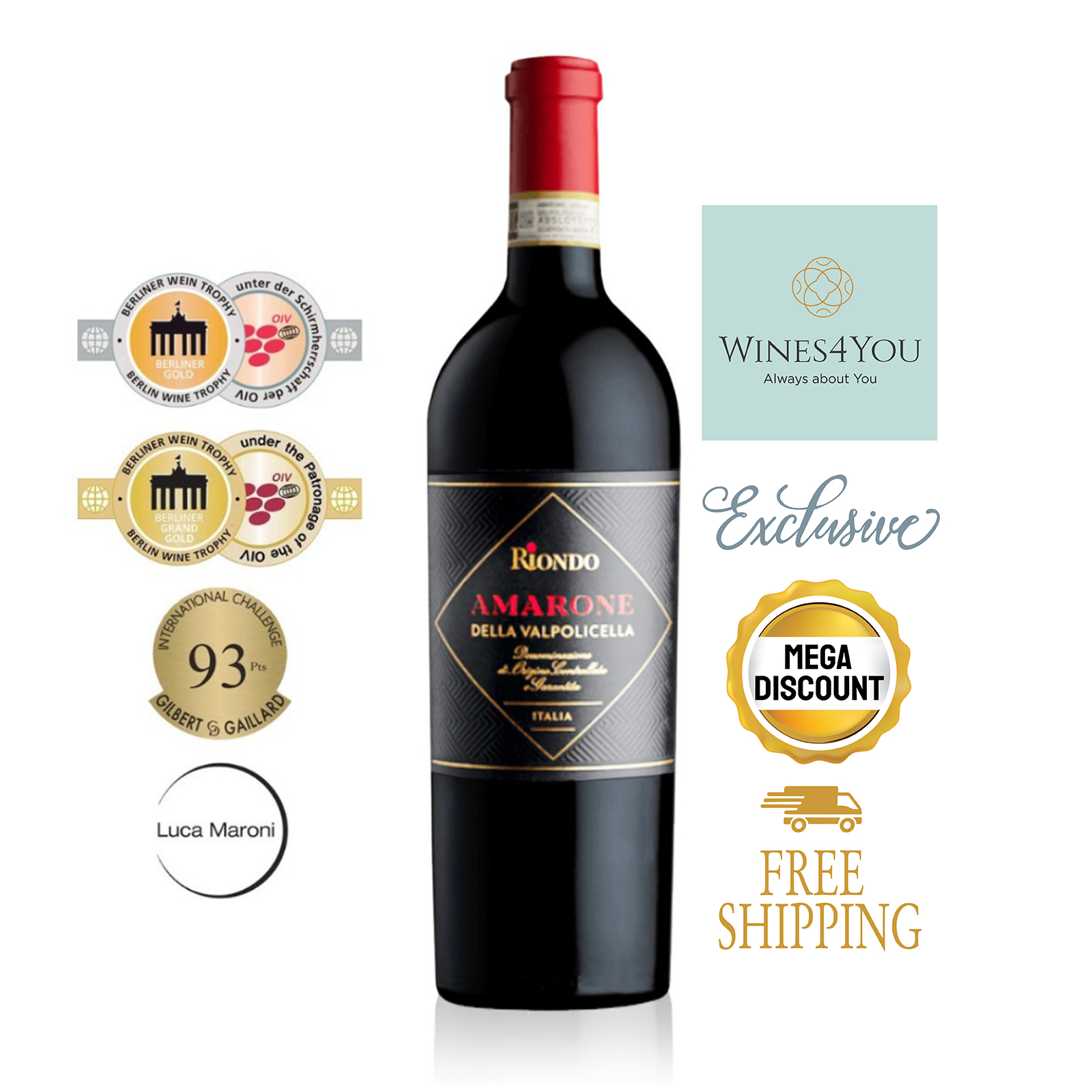 Riondo Amarone Della Valpolicella DOCG Italy Red Wine 2019 | Lazada ...