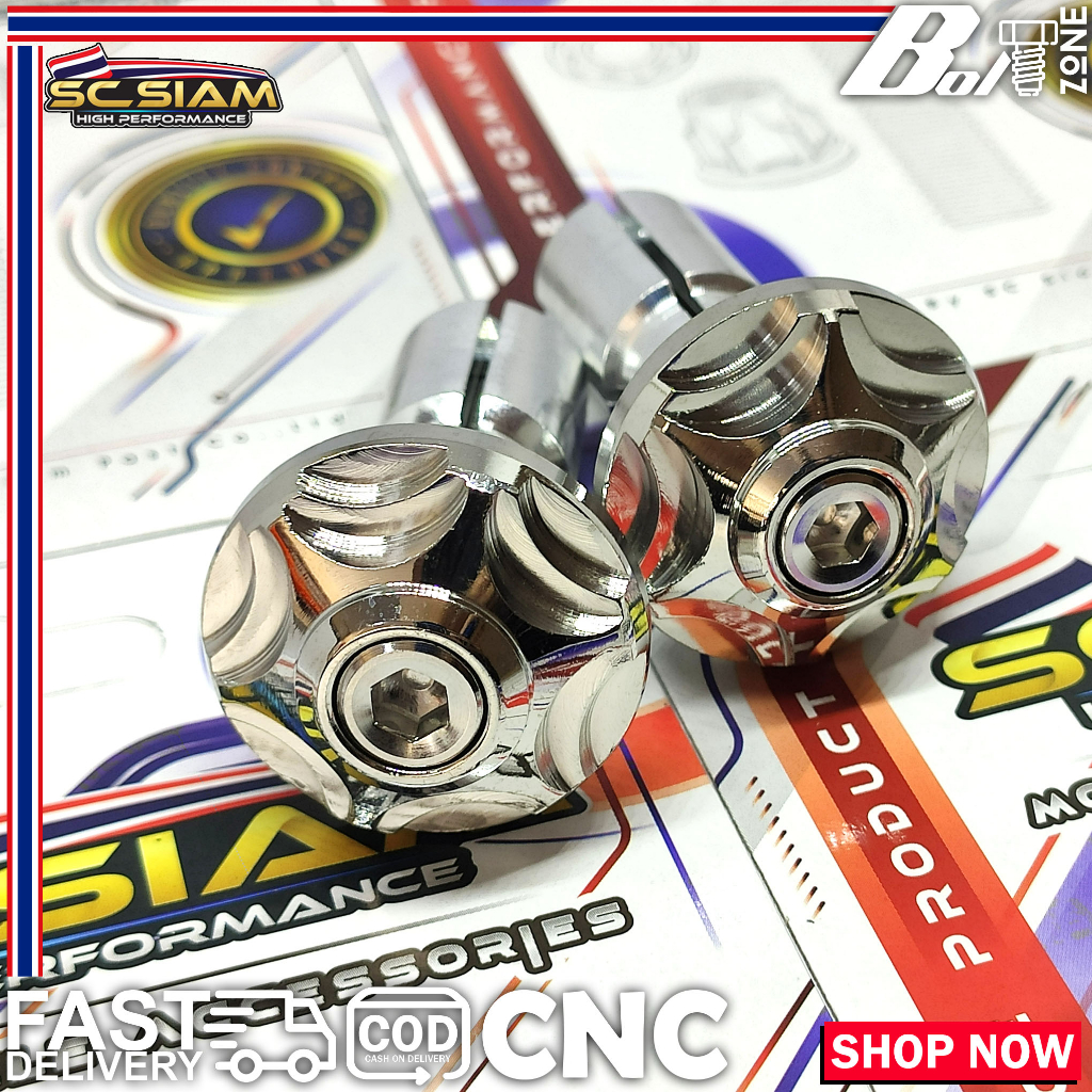SC SIAM BAR END STAR TYPE STAINLESS CNC ALL MIO / NMAX / HONDA / PCX ...