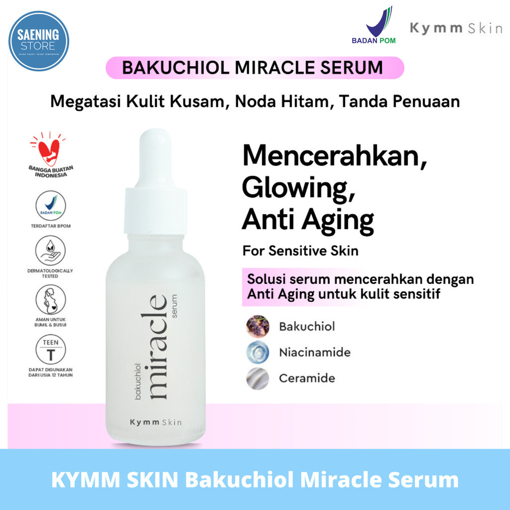 KYMM SKIN Miracle Bakuchiol Serum | Serum Mencerahkan Atasi Kulit Kusam ...
