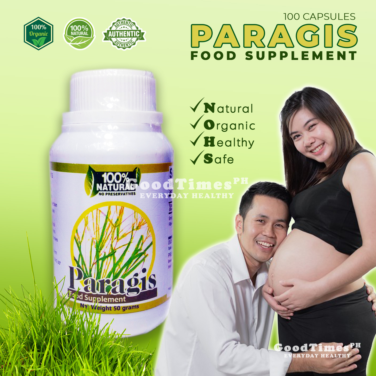 Paragis Herbal Capsule Original 100s Pregnancy Organic Food Supplement ...