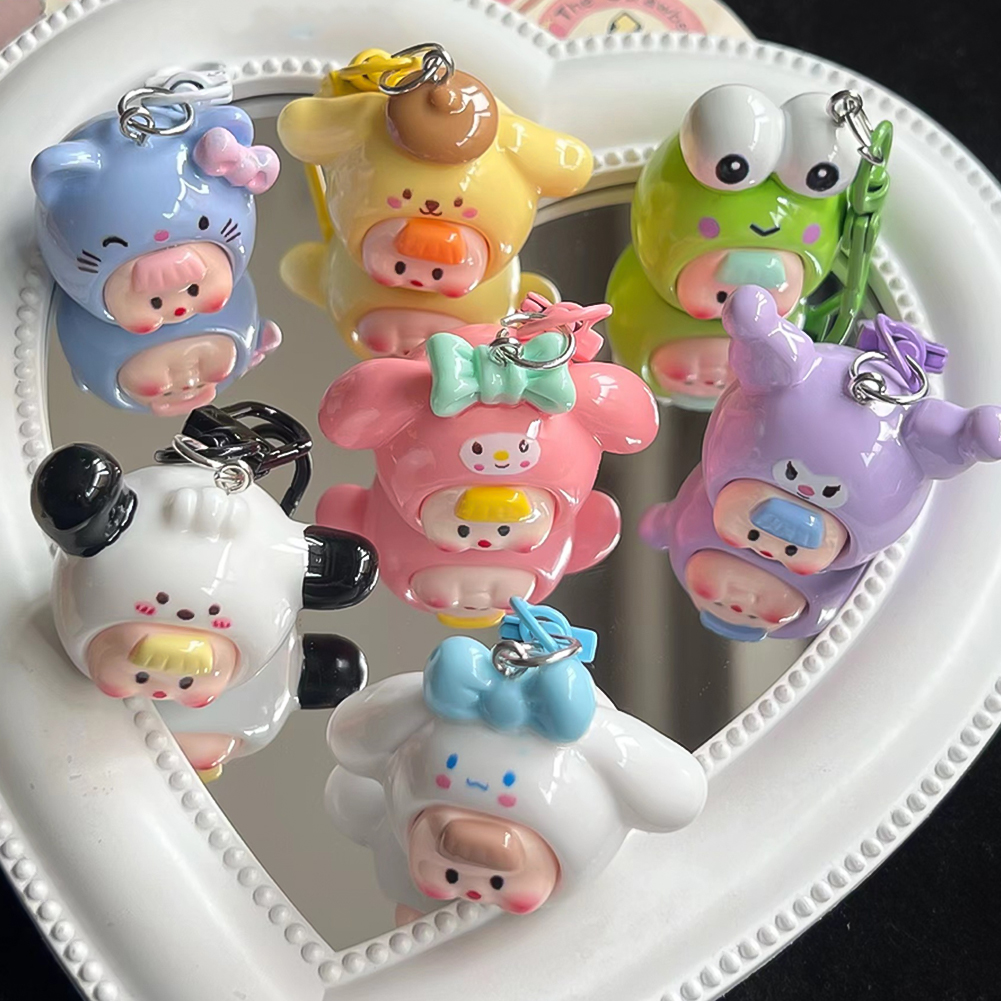 FS Cute Large Three-dimensional Multi-sister Keychain Ins Sweet Girl ...