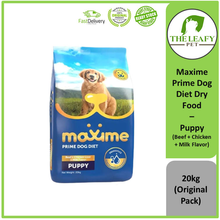 Maxime Prime Dog Diet Dry Food – Puppy – Beef, Chicken Liver & Milk ...