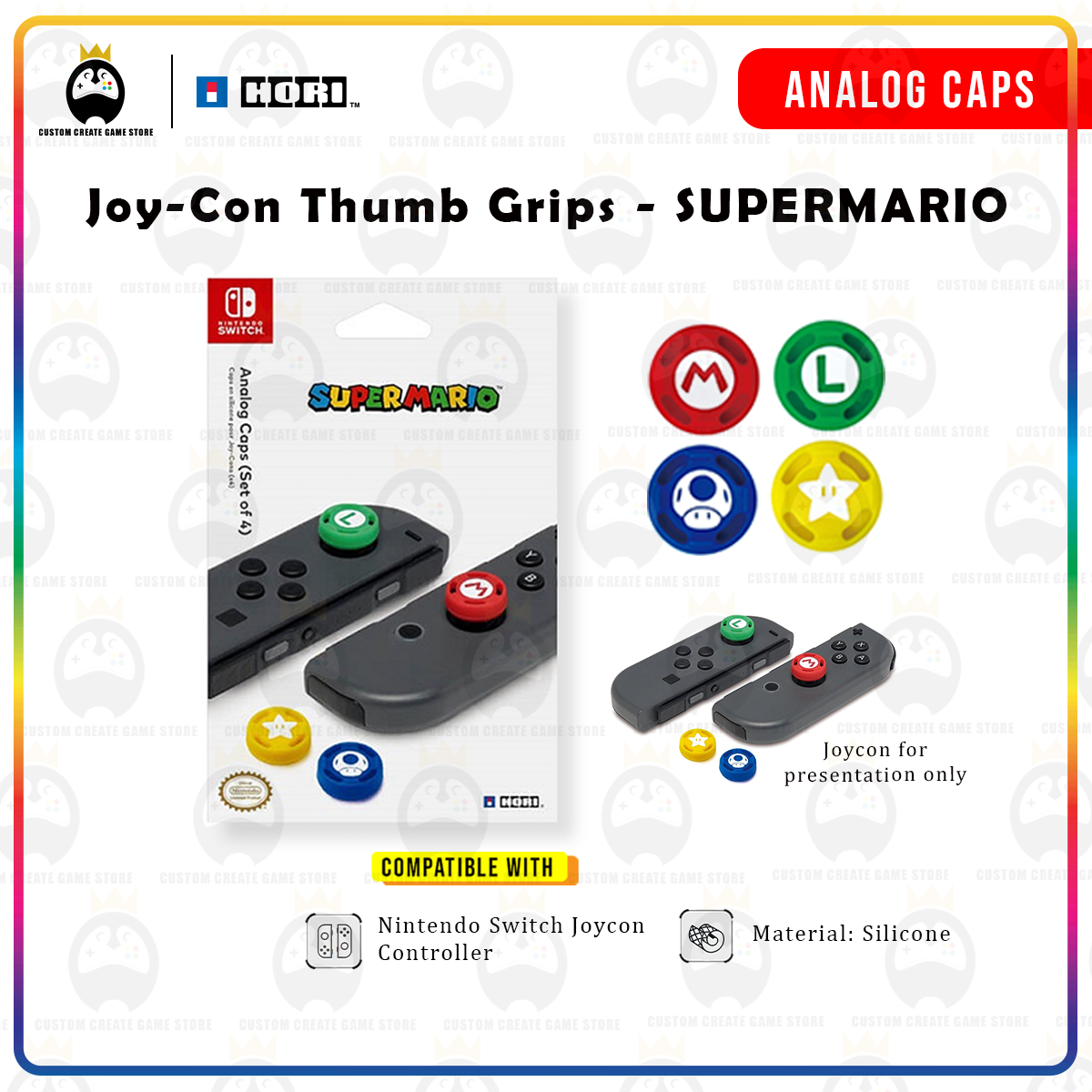 Nintendo Switch Super Mario Joy-Con Thumb Grip Joycon Joy Con Remote ...