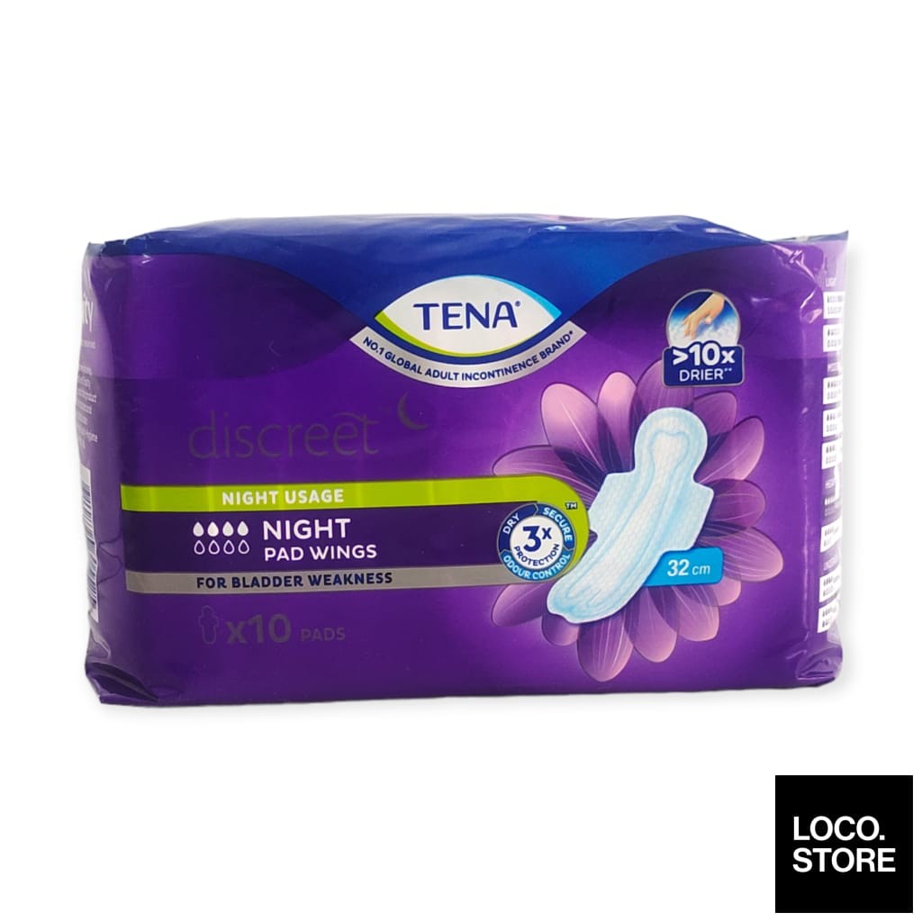 Tena Discreet Incontinence Pads Night Wing 32cm 10s | Lazada