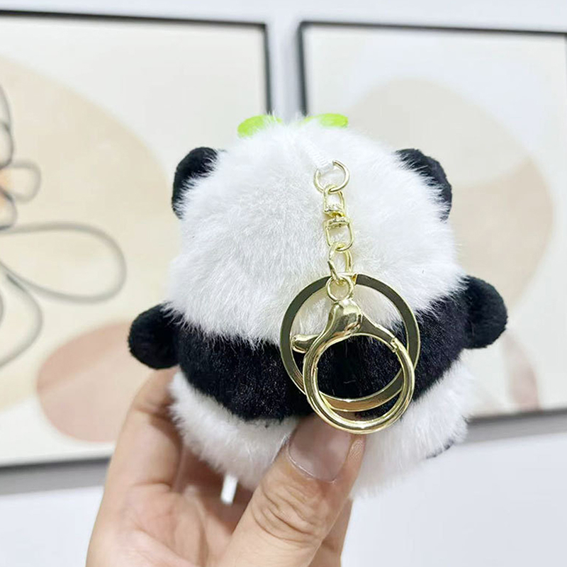 10CM Cartoon Panda Keychain Cute Panda Plush Keyring For Girls Gifts ...