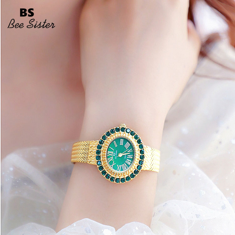 BS Bee Sister นาฬิกาข้อมือผู้หญิง1709,นาฬิกาควอตซ์กันน้ำสายโลหะผสมสเตน ...