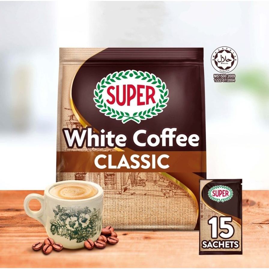 SUPER Instant White Coffee Mix x 15 Sachets - Classic / Brown Sugar ...