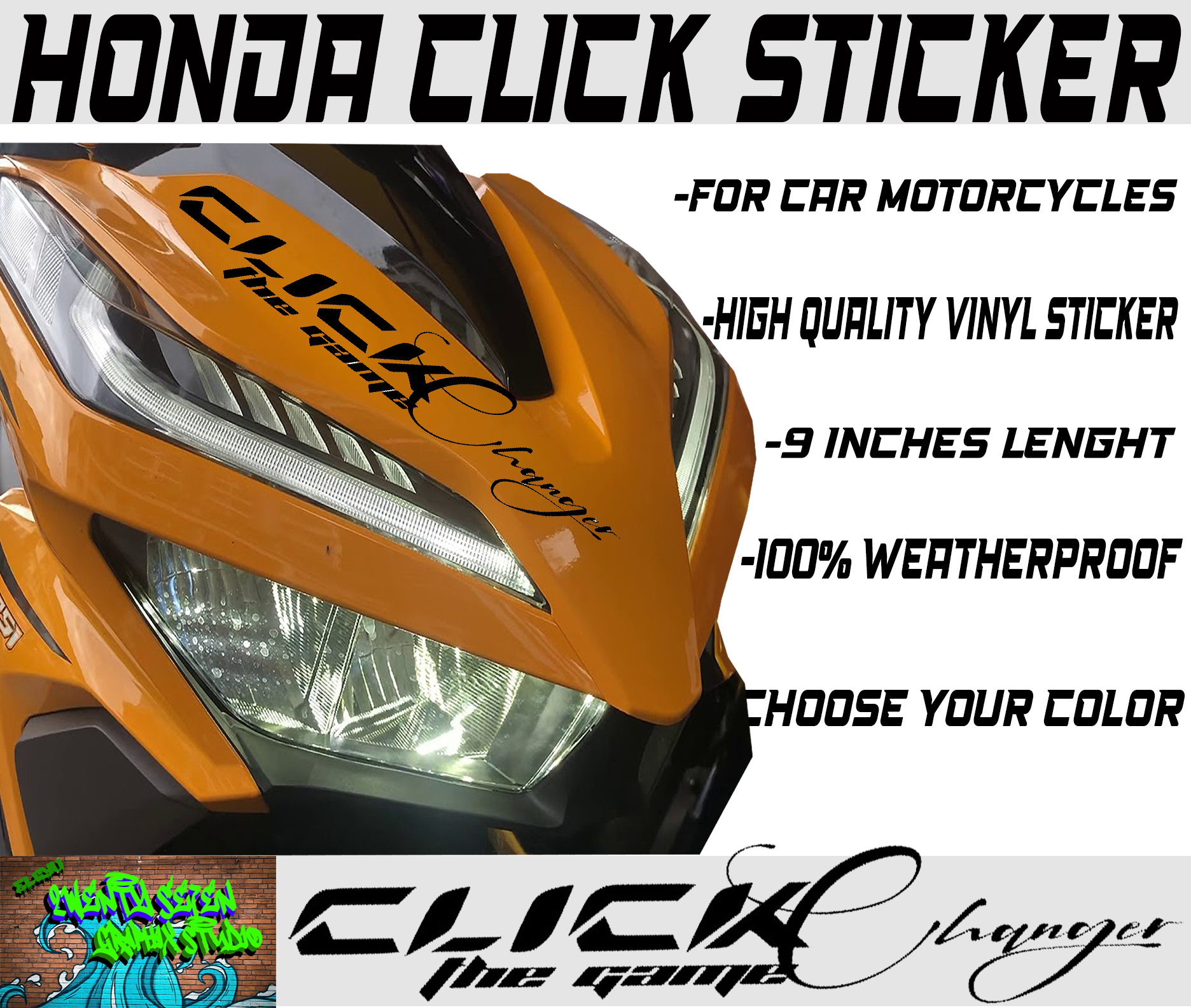 HONDA CLICK THE GAME CHANGER STICKER DECALS 100% WEATHERPROOF | Lazada PH