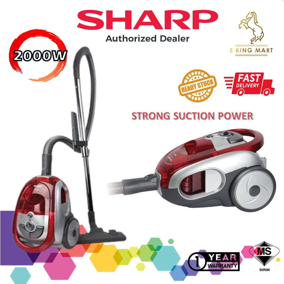 Sharp 2000W 2L Dust Capacity Bagless Vacuum Cleaner ECLS20R With HEPA ...