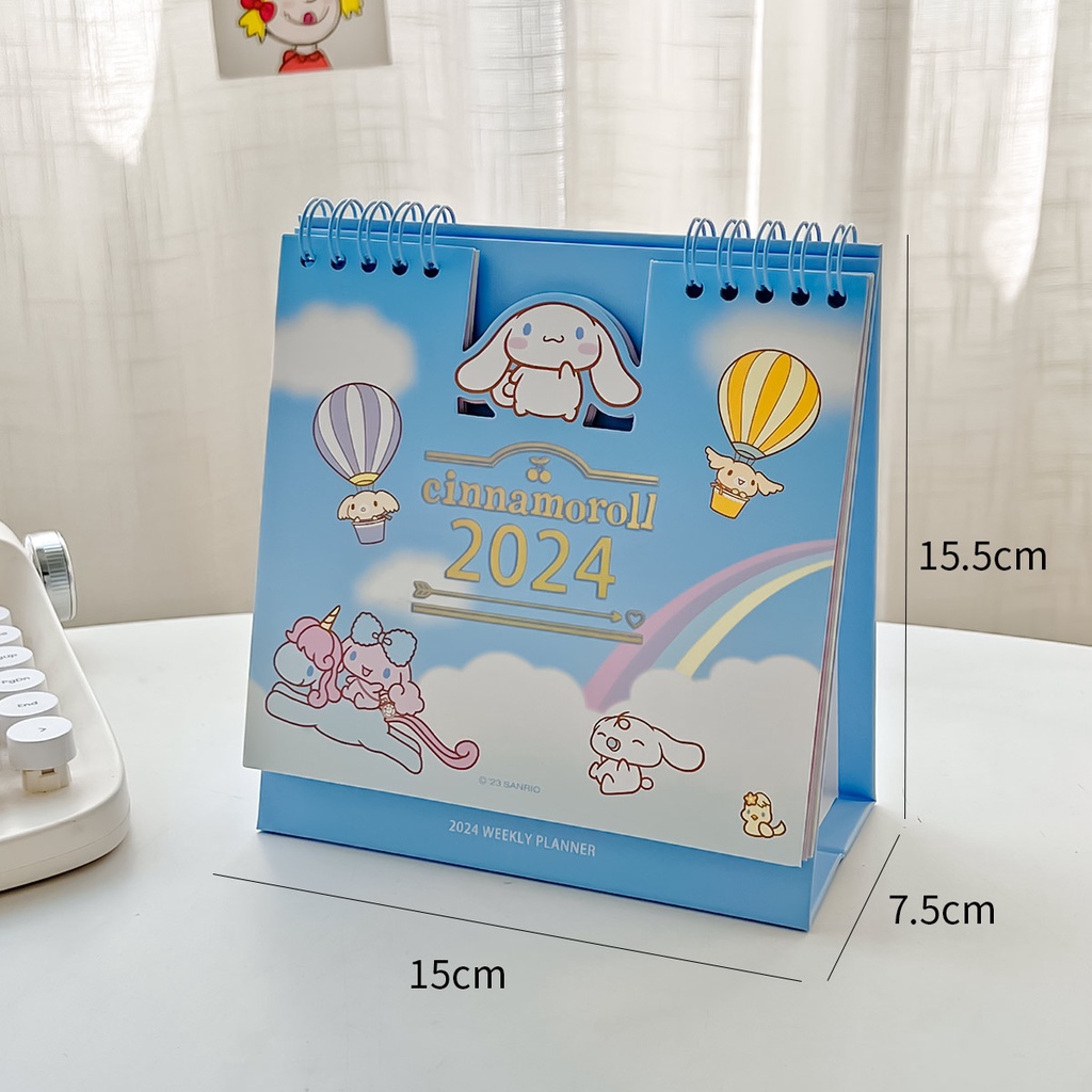 2024 Cute Calendar Cartoon Sanrio Desk Calendar Weekly Planner To Do ...