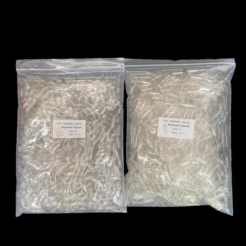 【Hot item】 500/1000PCs standard size 000 empty capsule gelatin caplets ...
