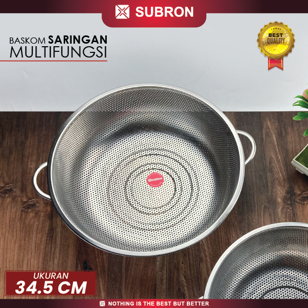 SUBRON Saringan Multifungsi 34.5cm Baskom Lubang Cuci Buah Sayur Daging ...