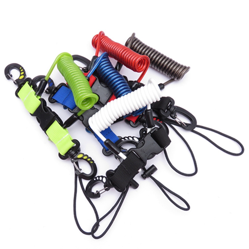 Scuba Diving Lanyard Coil Springs Camera Lanyard Spiral with Ring Dive ...