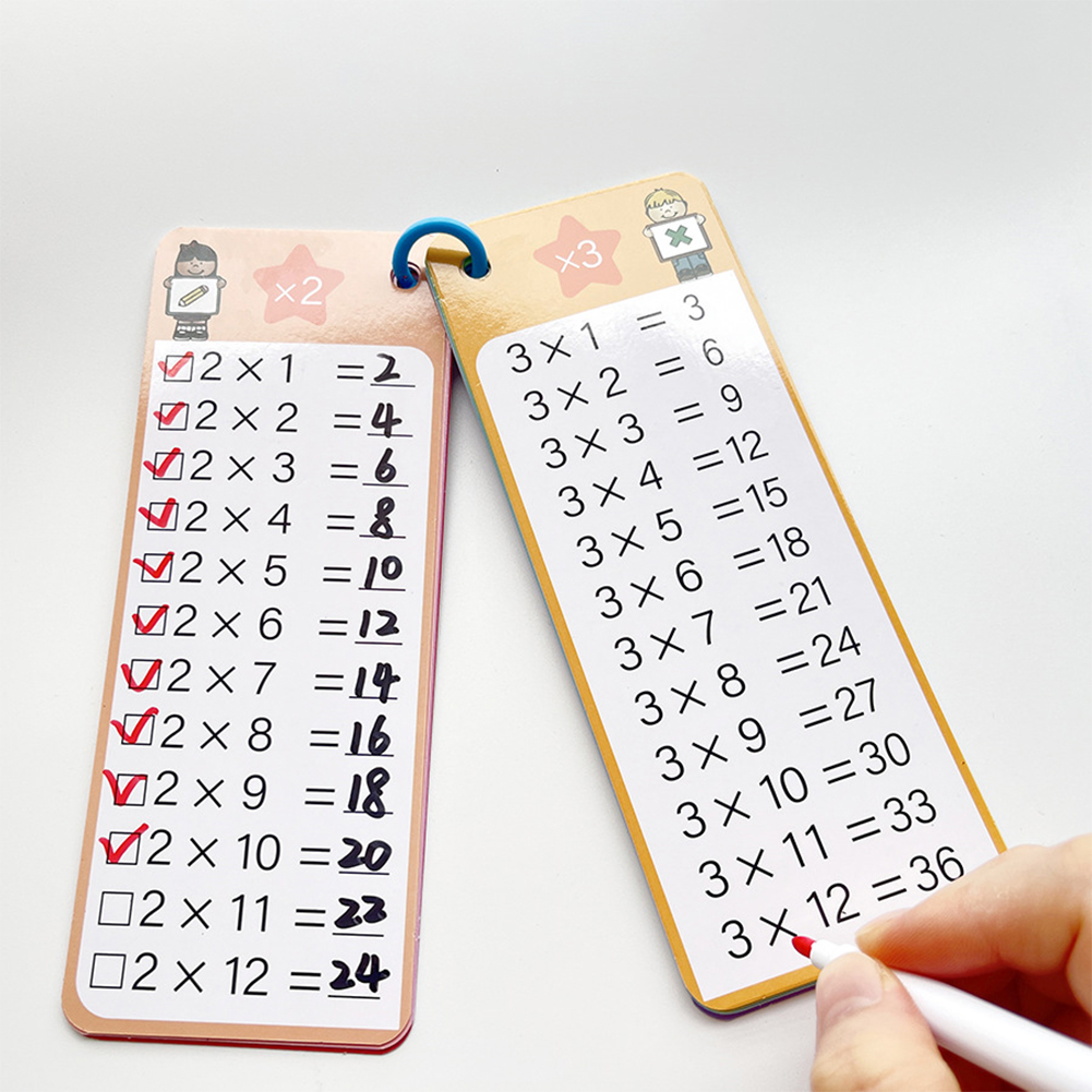 SF 0-12 Times 14Pcs Table Cards Multiplication Charts Self Check Math ...