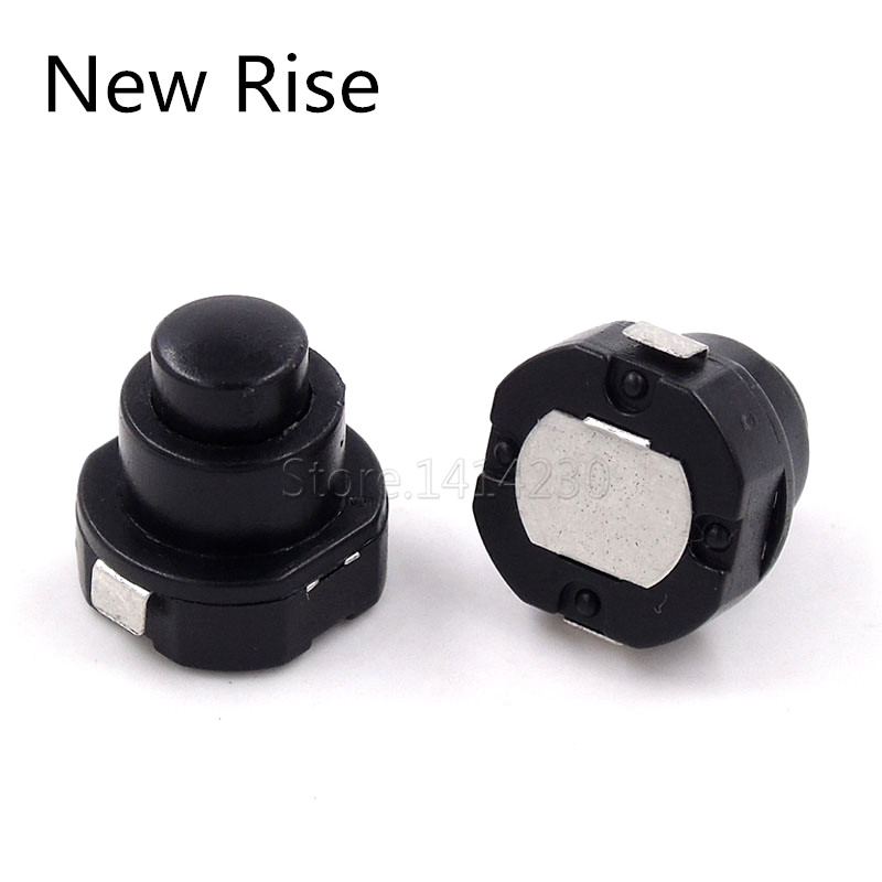 10pcs Dc 30v 1a Flashlight Part Push Button Switch Black 10mm X 10mm ...