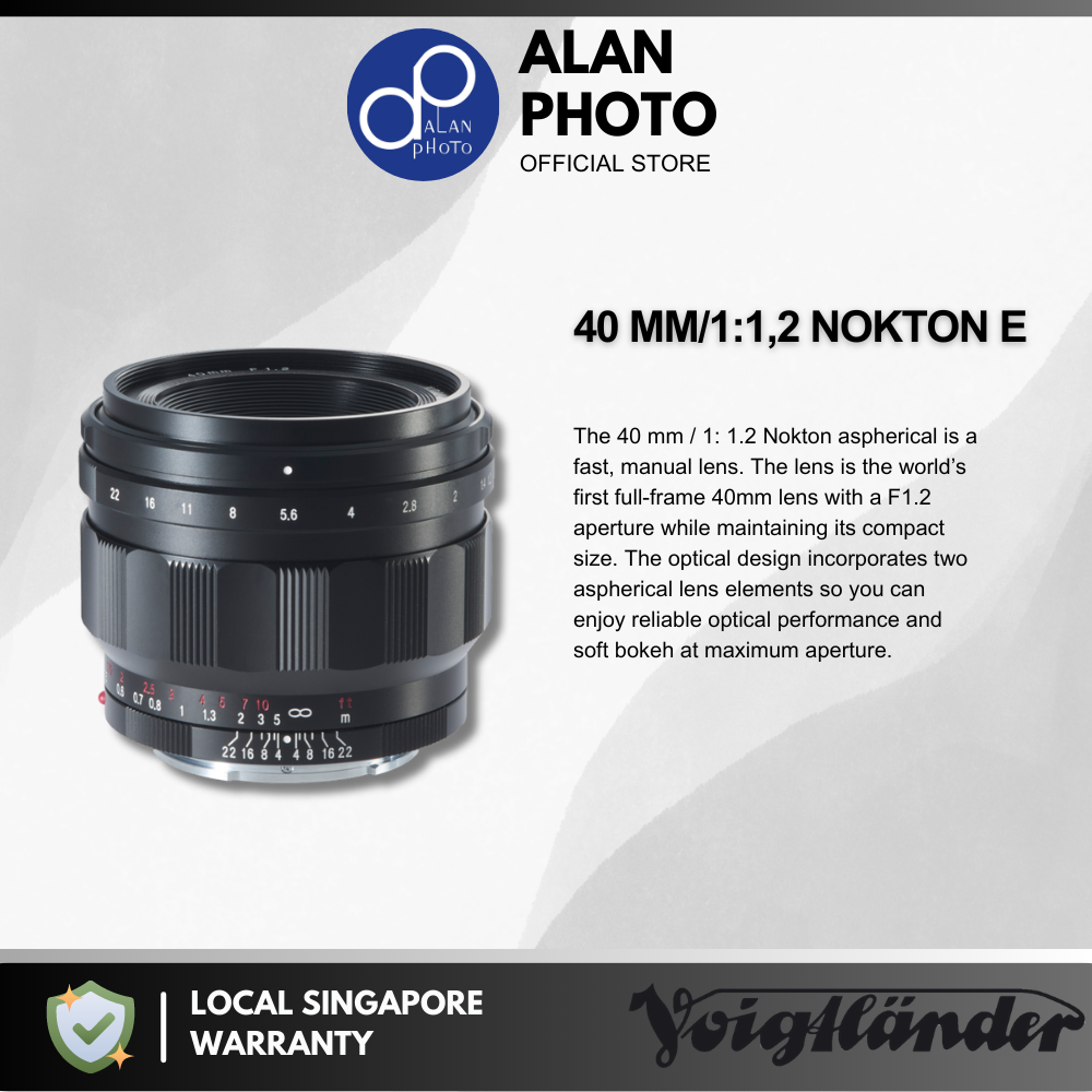 [𝗖𝗹𝗲𝗮𝗿𝗮𝗻𝗰𝗲 𝗦𝗮𝗹𝗲𝘀] Voigtlander Nokton 40mm F1.2 Aspherical Lens | [Sony E Mount] 40 mm/1:1,2 ...