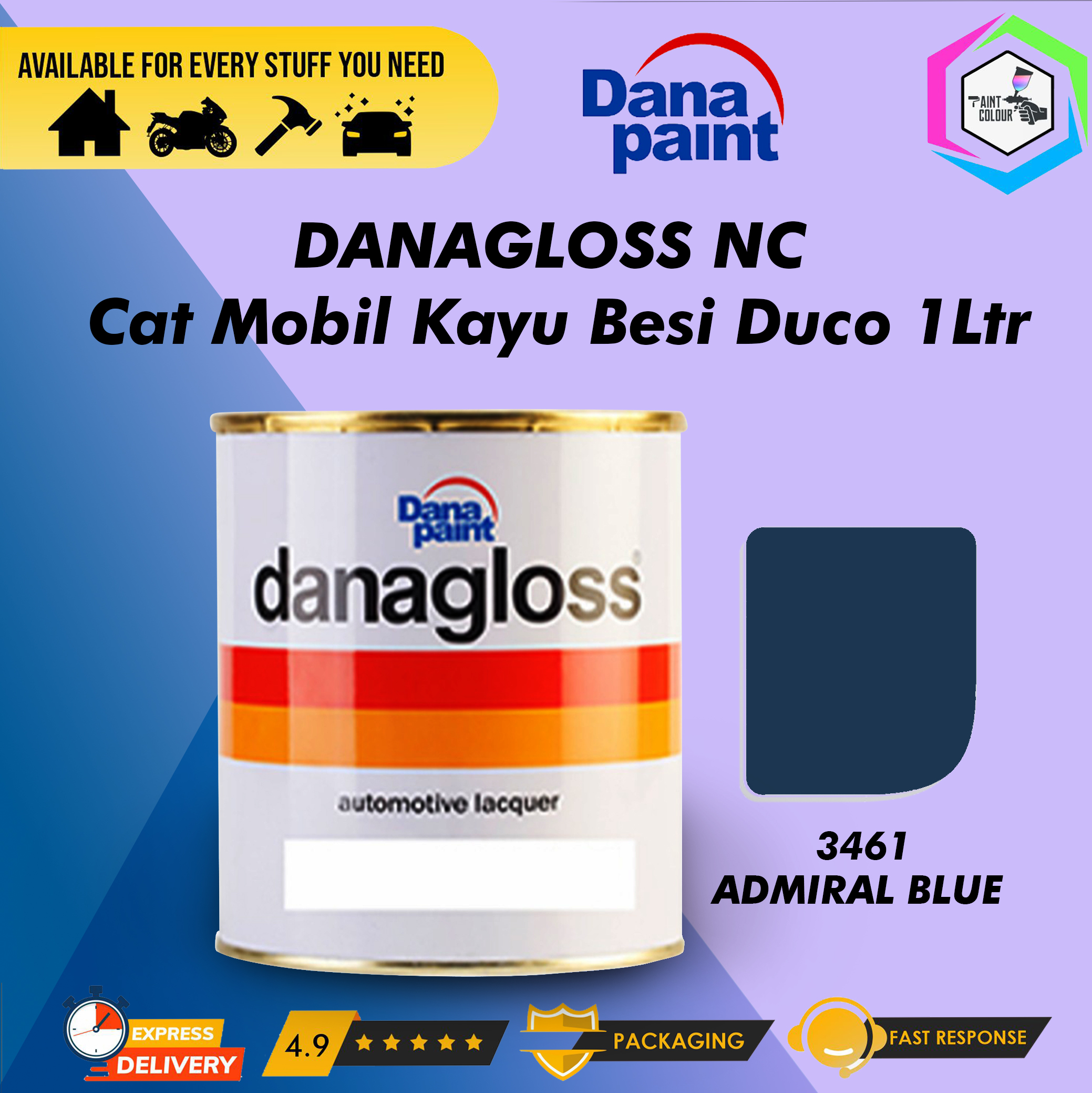 DANAGLOSS NC 3461 ADMIRAL BLUE - Cat Mobil Kayu Besi Duco | Lazada ...