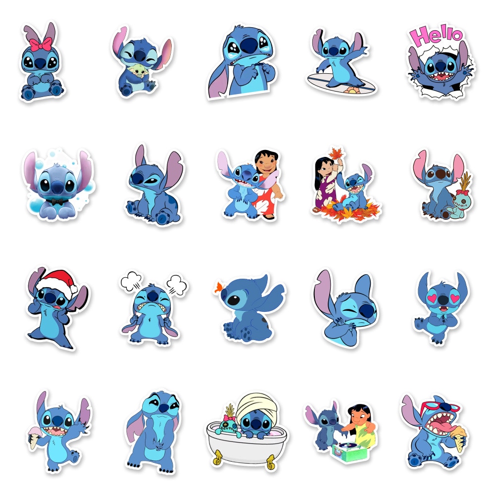 10/30/50PCS Disney Cute Cartoon Stitch Stickers DIY Phone Guitar Laptop ...