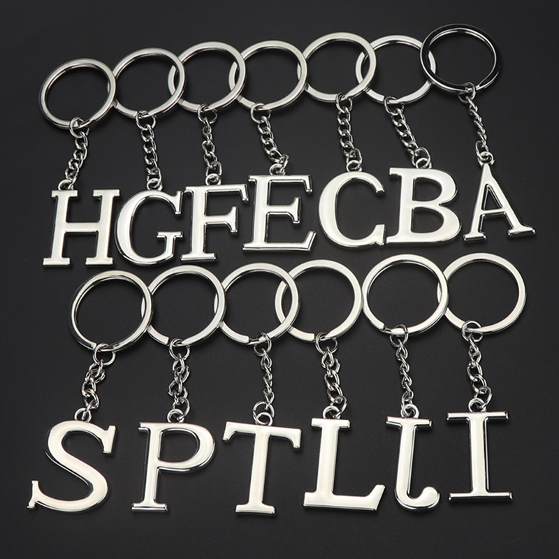 Creative Alphabet Pendant Fashion 26 Letters Alphabet Initial Keyring ...