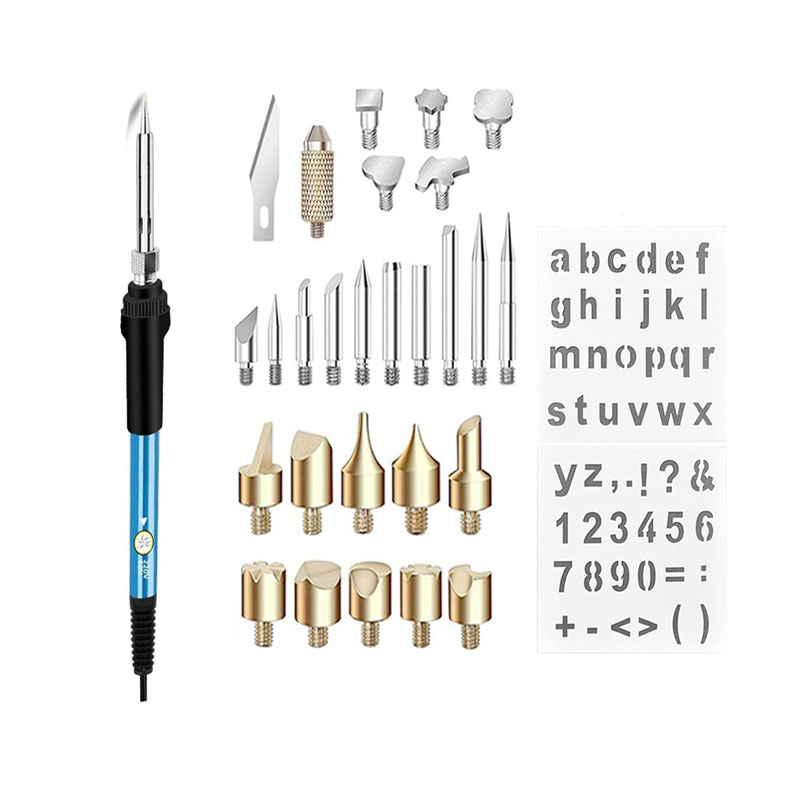 29pcs Wood Burning Pen Kit 60w Soldering Pyrography Burner Carving ...