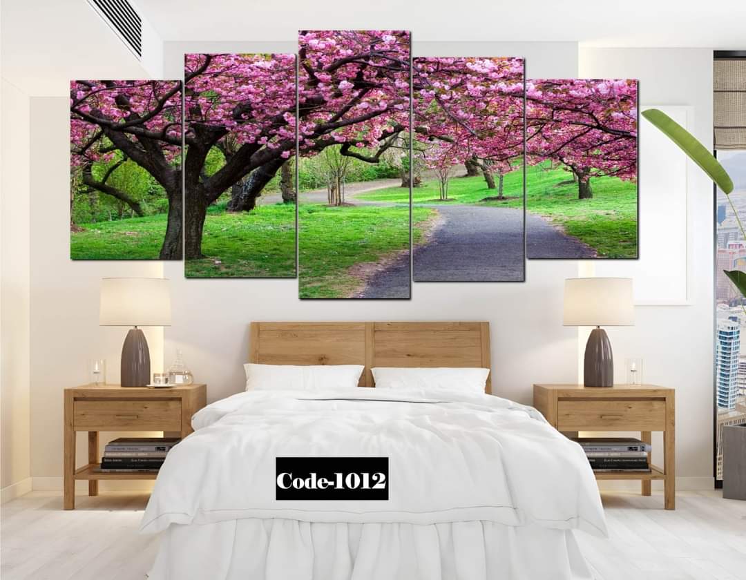 HD Matte Wall Canvas – 5Pcs PVC Coated Set for Elegant Room Setup ...