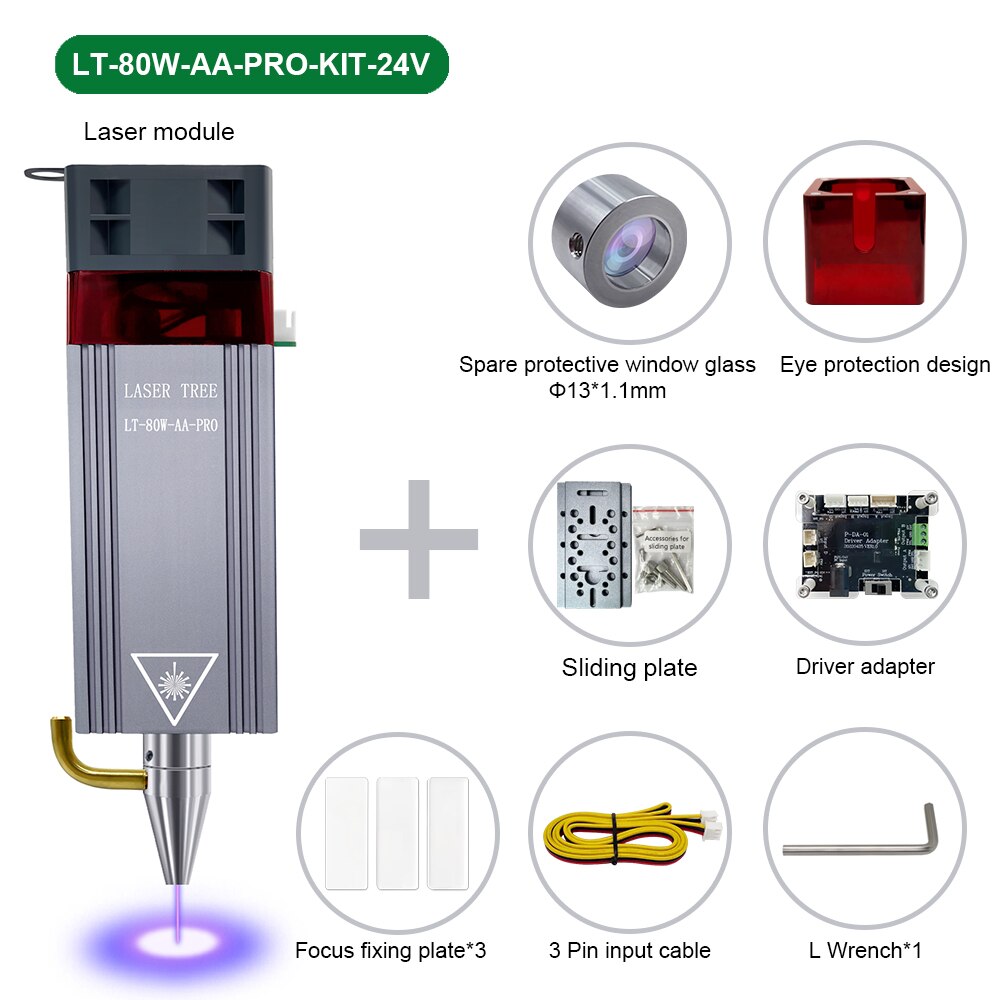 Laser Tree 80w Laser Module With Air Assist 20w 40w Laser Head 450nm