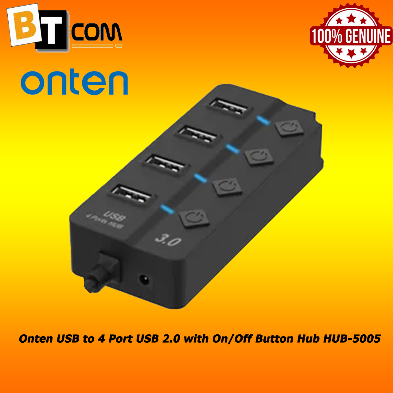 Onten USB to 4 Port USB 2.0 with On/Off Button Hub HUB-5005 | Lazada
