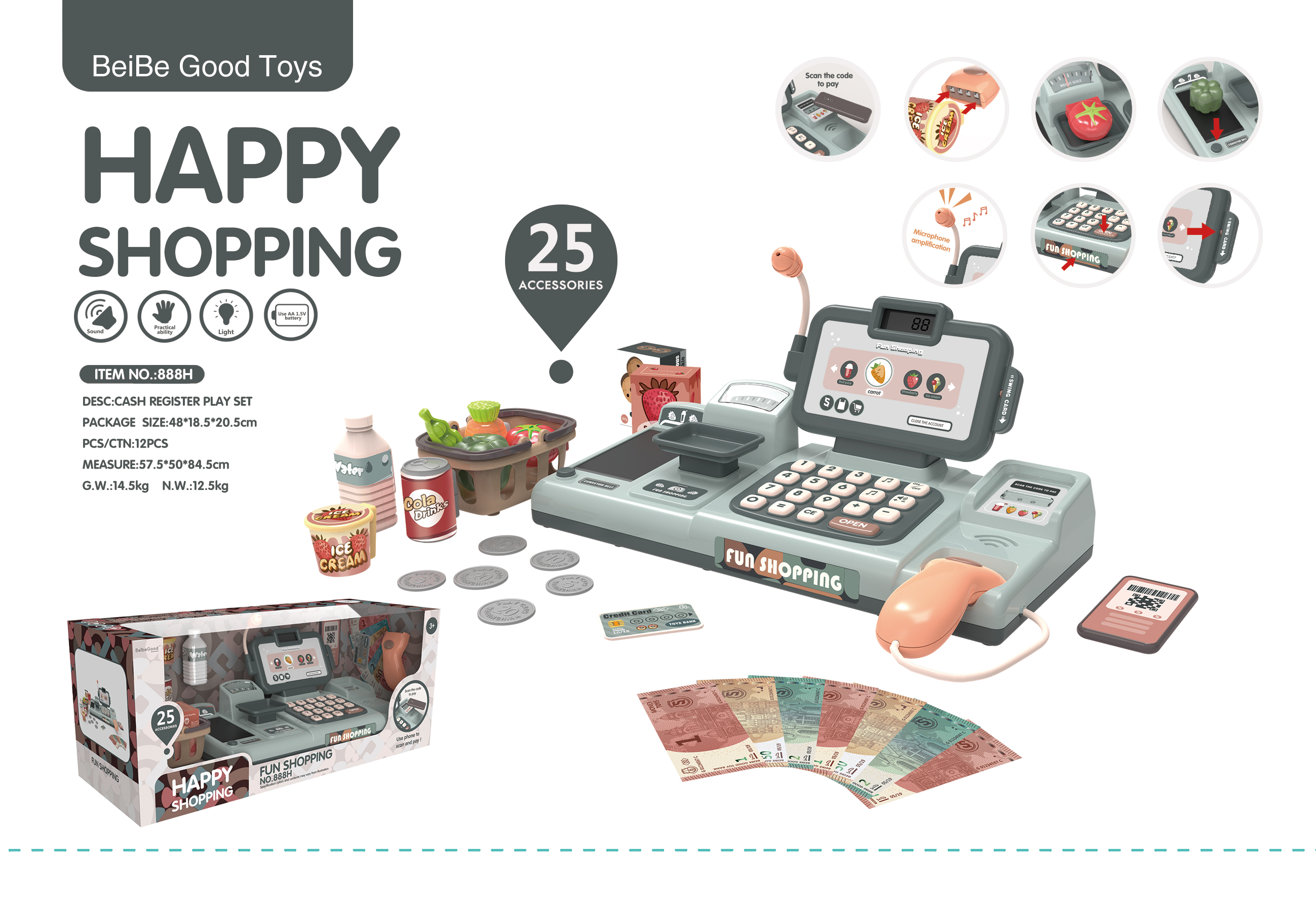 High quality Cashier Machine Toy / Pretend play toy/ Supermarket toy ...