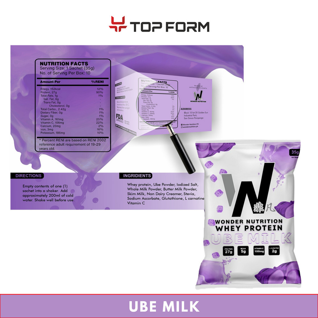 Wonder Nutrition Whey Protein Powder 10 Sachets Per Box 27g | Lazada PH