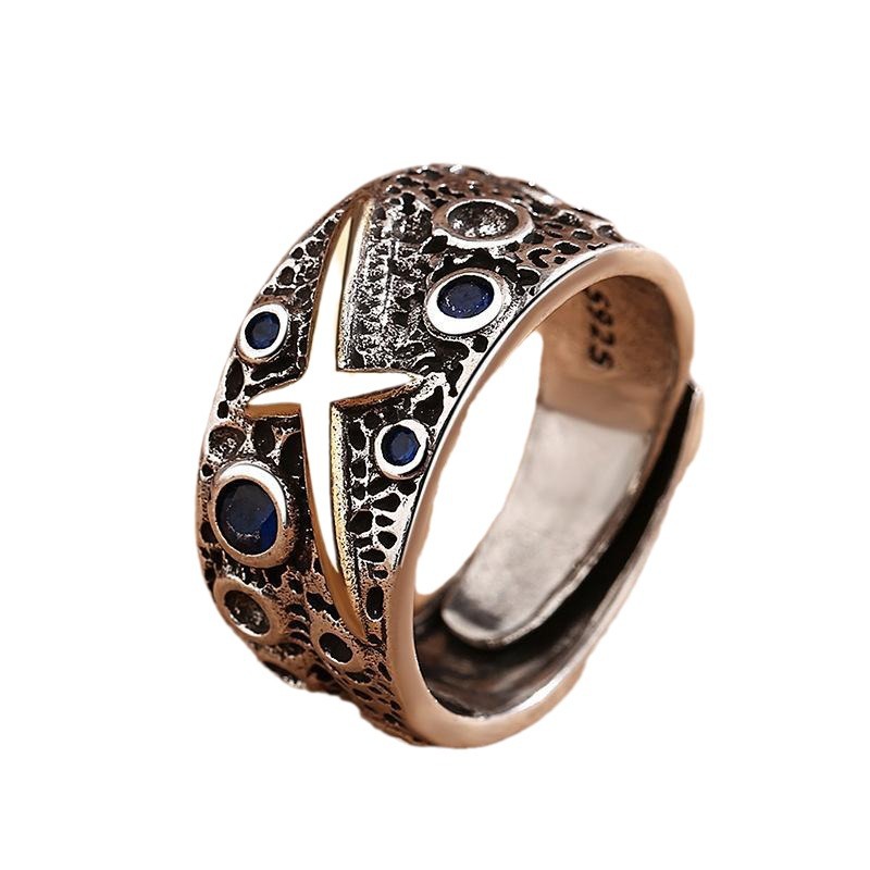 【Hottest Trends】Carlo Ge Retro Thai Silver Mang Star Code Sapphire Ring ...
