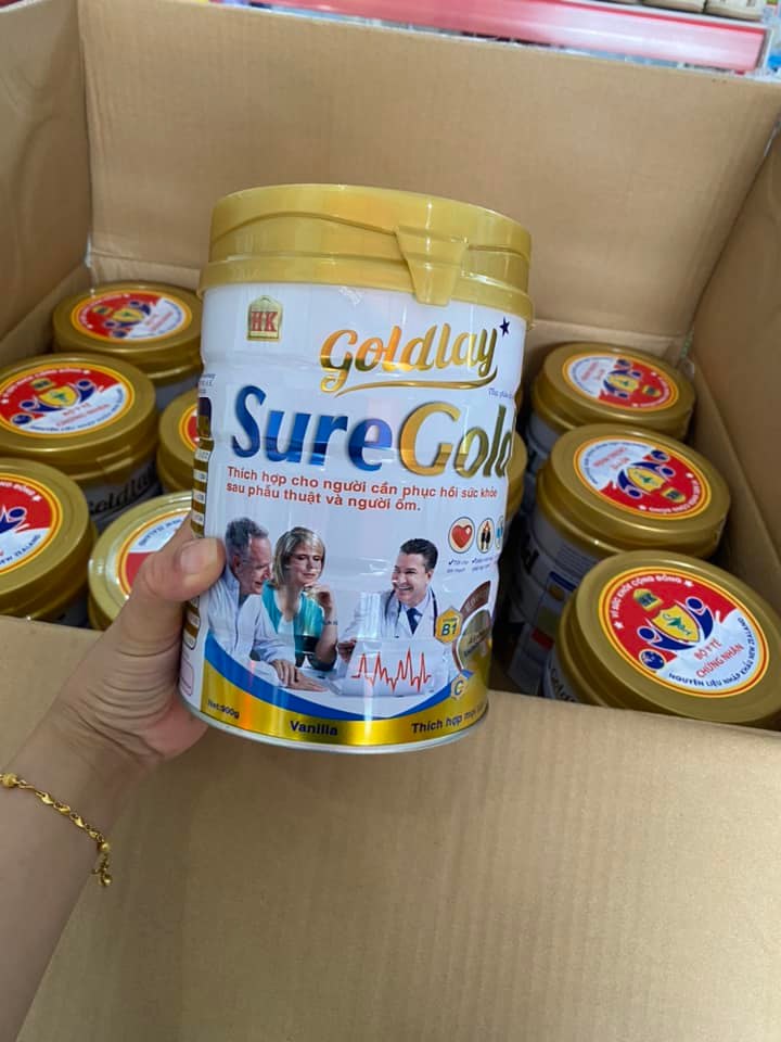 Sữa Bột Dinh Dưỡng Phục Hồi Sức Khoẻ GOLDLAC SURE GOLD Lon 900G - MixASale