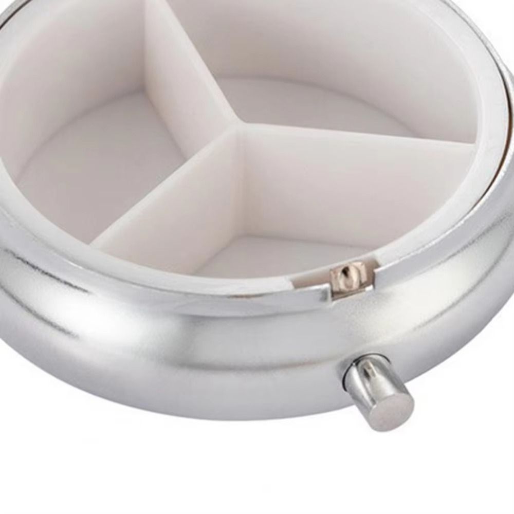 Metal Pill Capsule Box Circular Storage Container Medicine Cases for ...