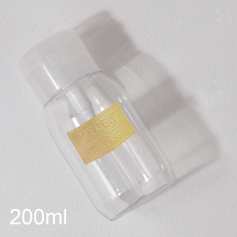 Nail Polish Remover Refillable Press Pump Empty Bottles Nail Art Clear ...
