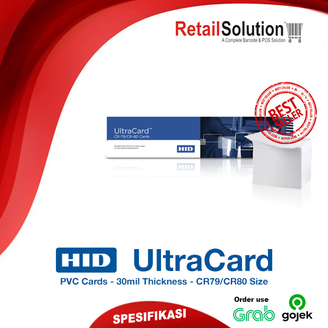Blank Card PVC CR79 CR80 - HID FARGO Ultracard Kartu Polos Putih ...