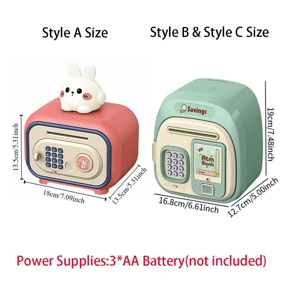 Coins Deposit Boxes Password Lock Automatic Roll-Up Savings Bank ...