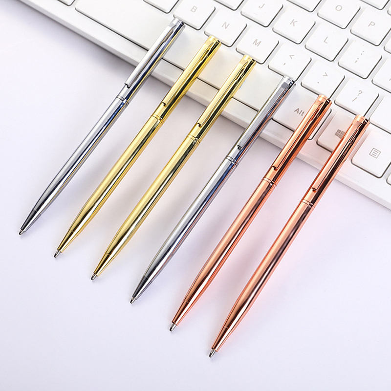 Simple Metal Ballpoint Pen Student School Stationery Signature Pen ...