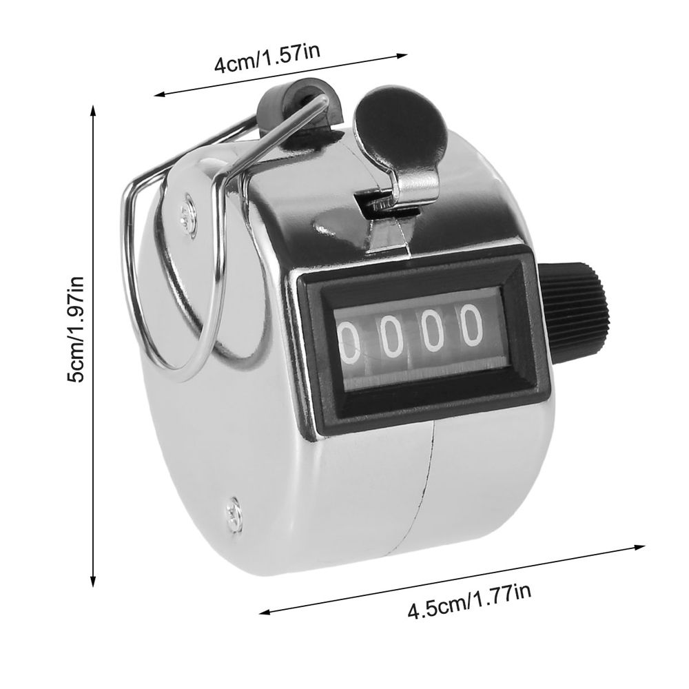 Max. Mini Hour Meter 9999 Metal 4 Digit Number Manual Counter Tally ...