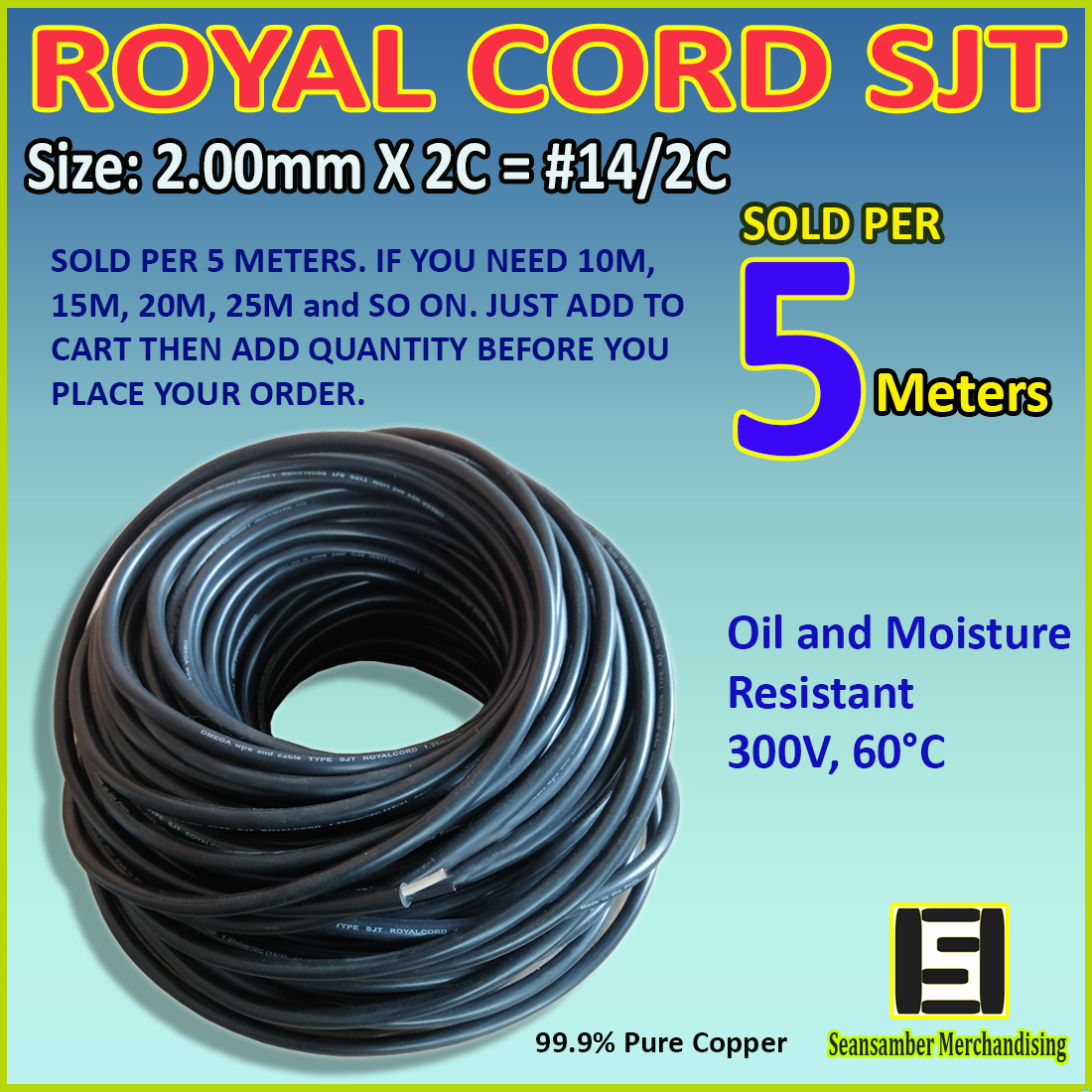 Royal Cord 2.00mm/2C or #14/2C Sold in 5 Meters | Lazada PH