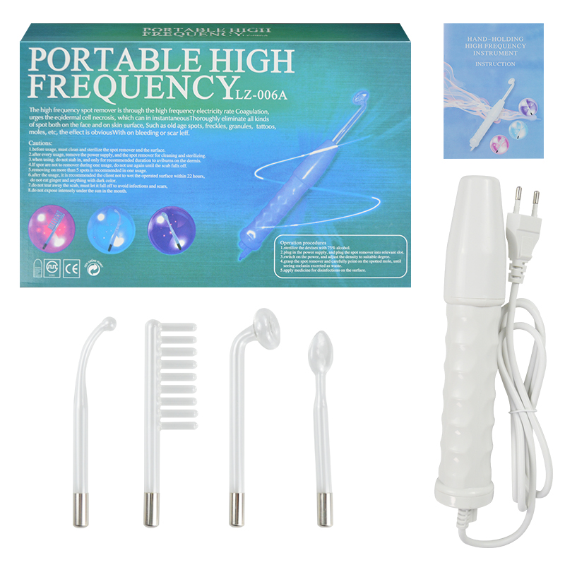 Portable High Frequency Facial Machine Mushroom Tongue Bend Comb Tube ...